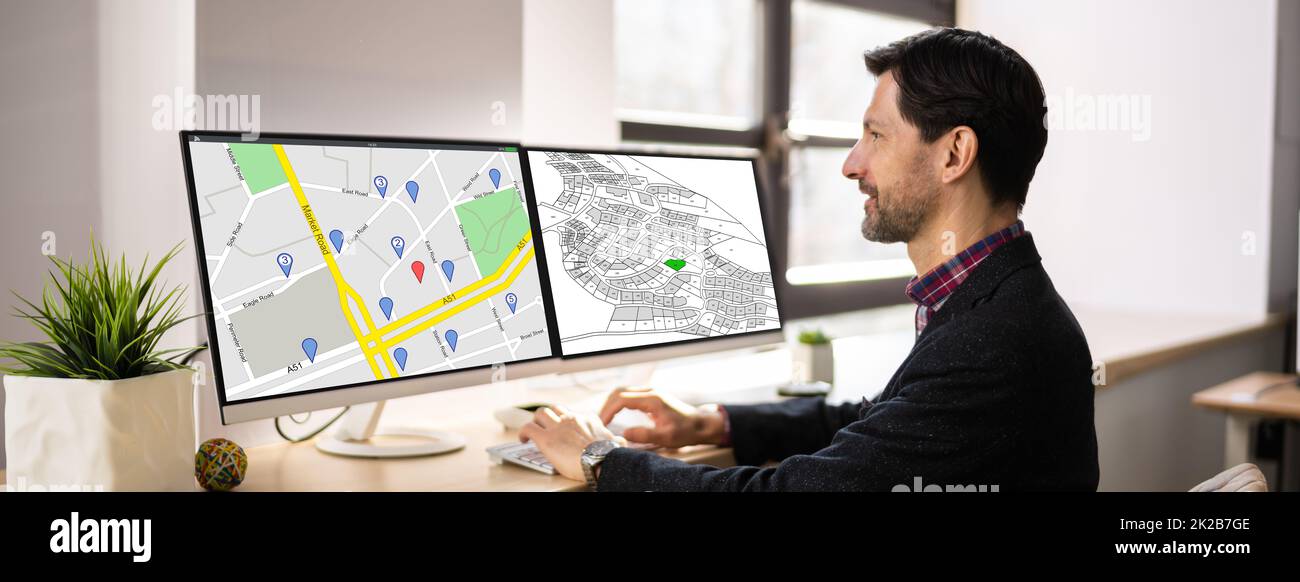 Cadastre Plot Land Map. Building Project Stock Photo - Alamy