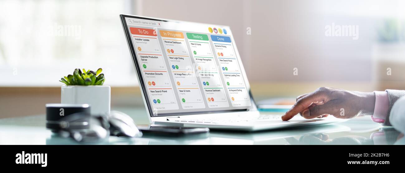 Kanban Scrum Schedule Board Plan App Stock Photo - Alamy