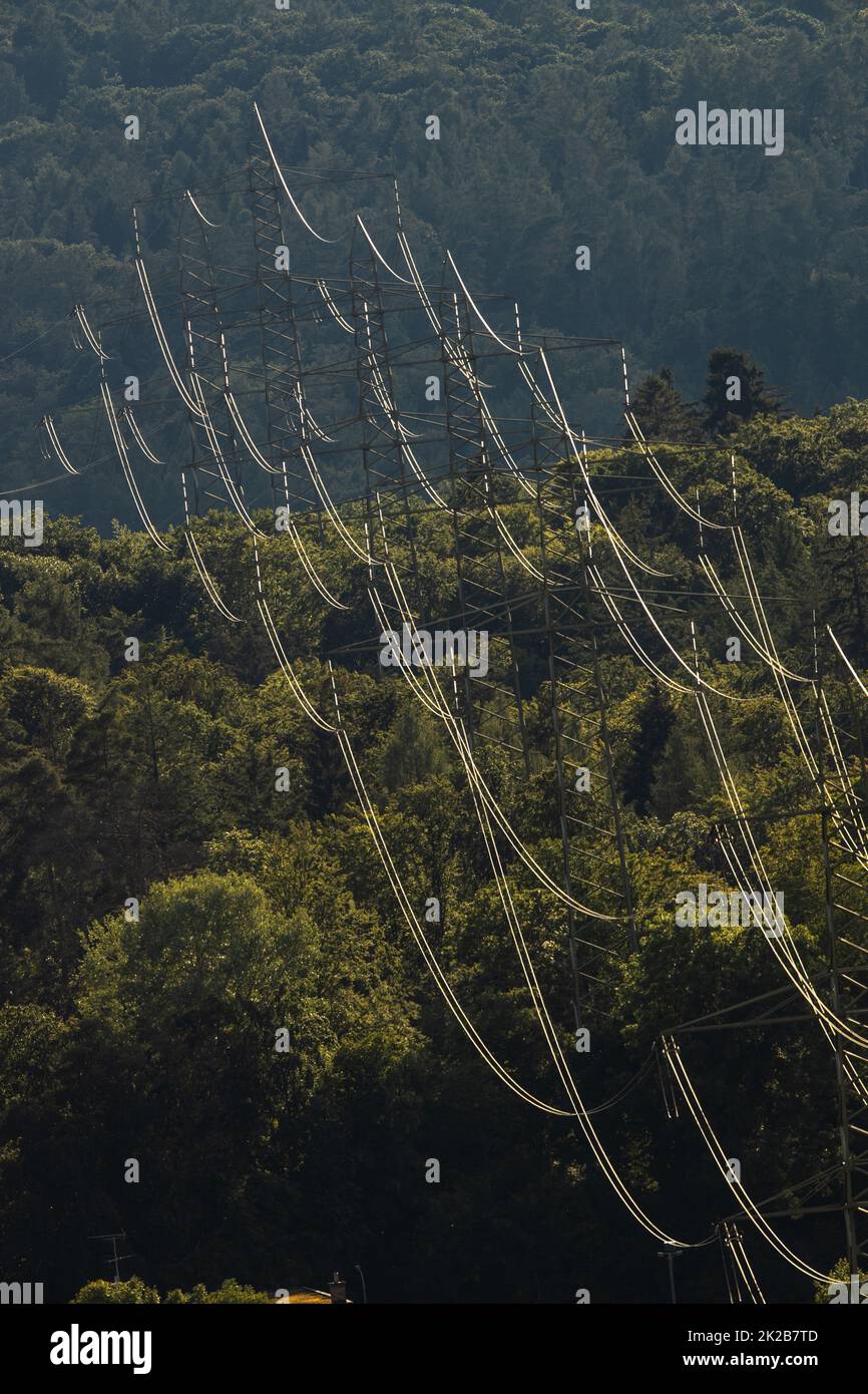 Three phase overhead electrical distribution hi-res stock photography ...