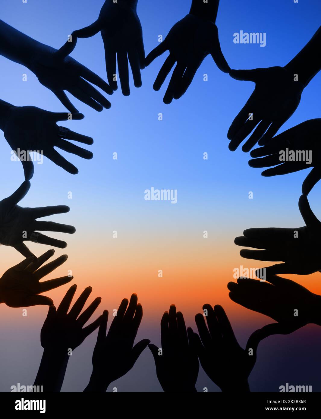 Hands united silhouette hi-res stock photography and images - Alamy