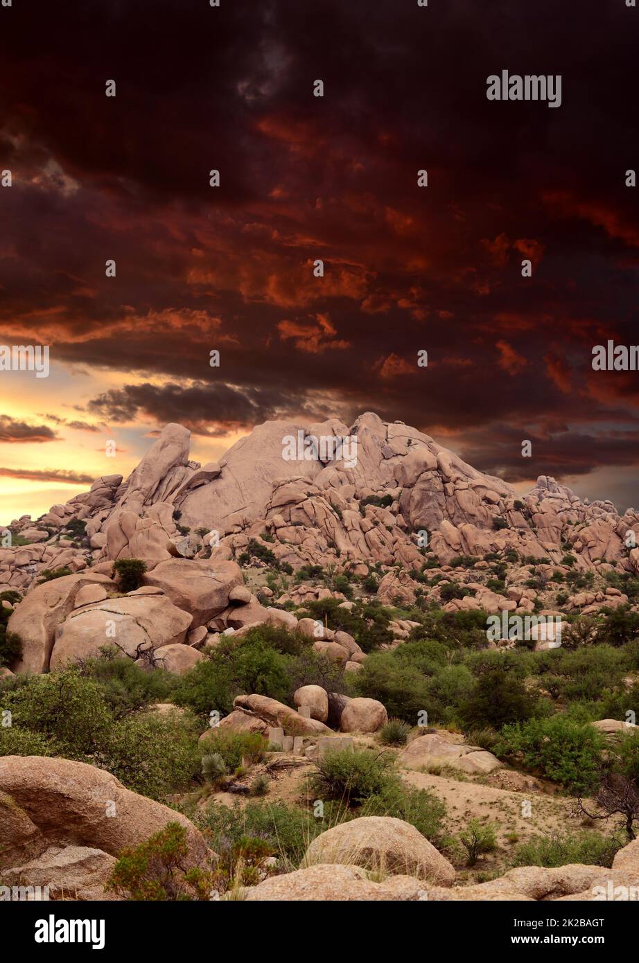 Texas Canyon Sonora Desert Arizona Sunset Stock Photo - Alamy