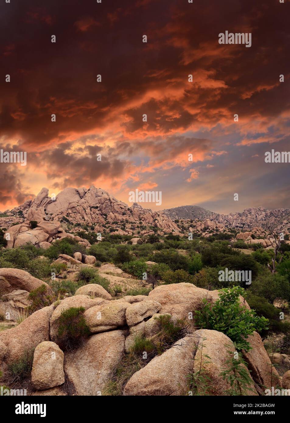 Texas Canyon Sonora Desert Arizona Sunset Stock Photo - Alamy
