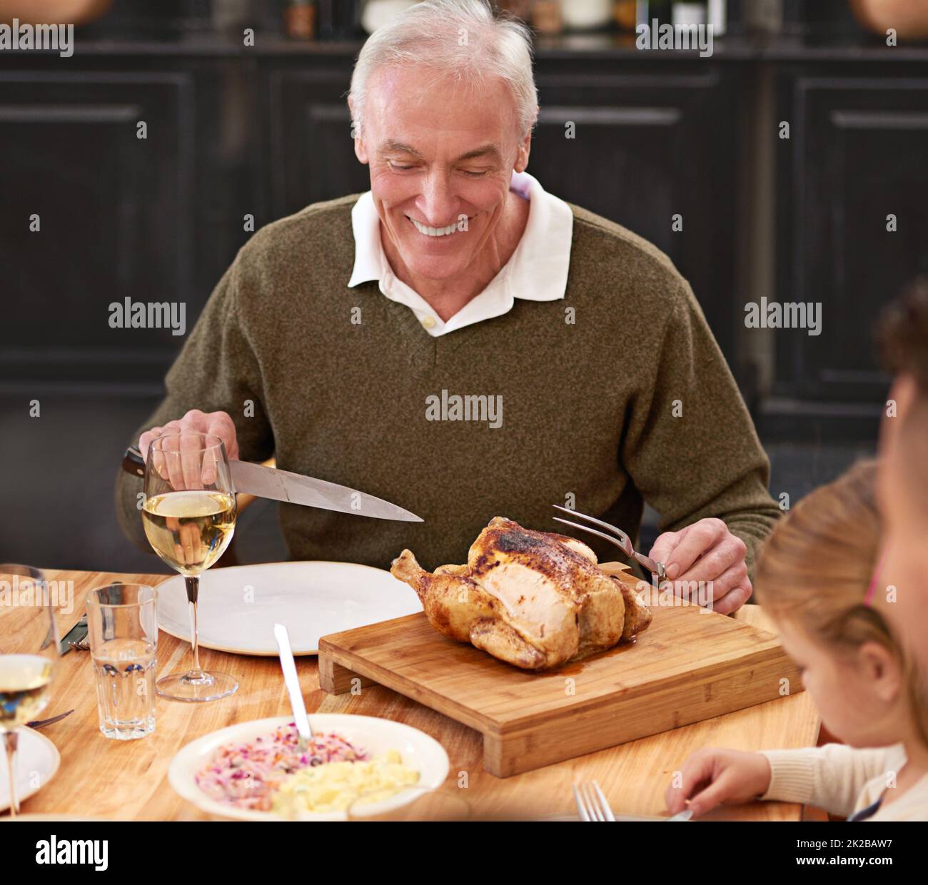 Roast chicken dinner party hi-res stock photography and images - Alamy