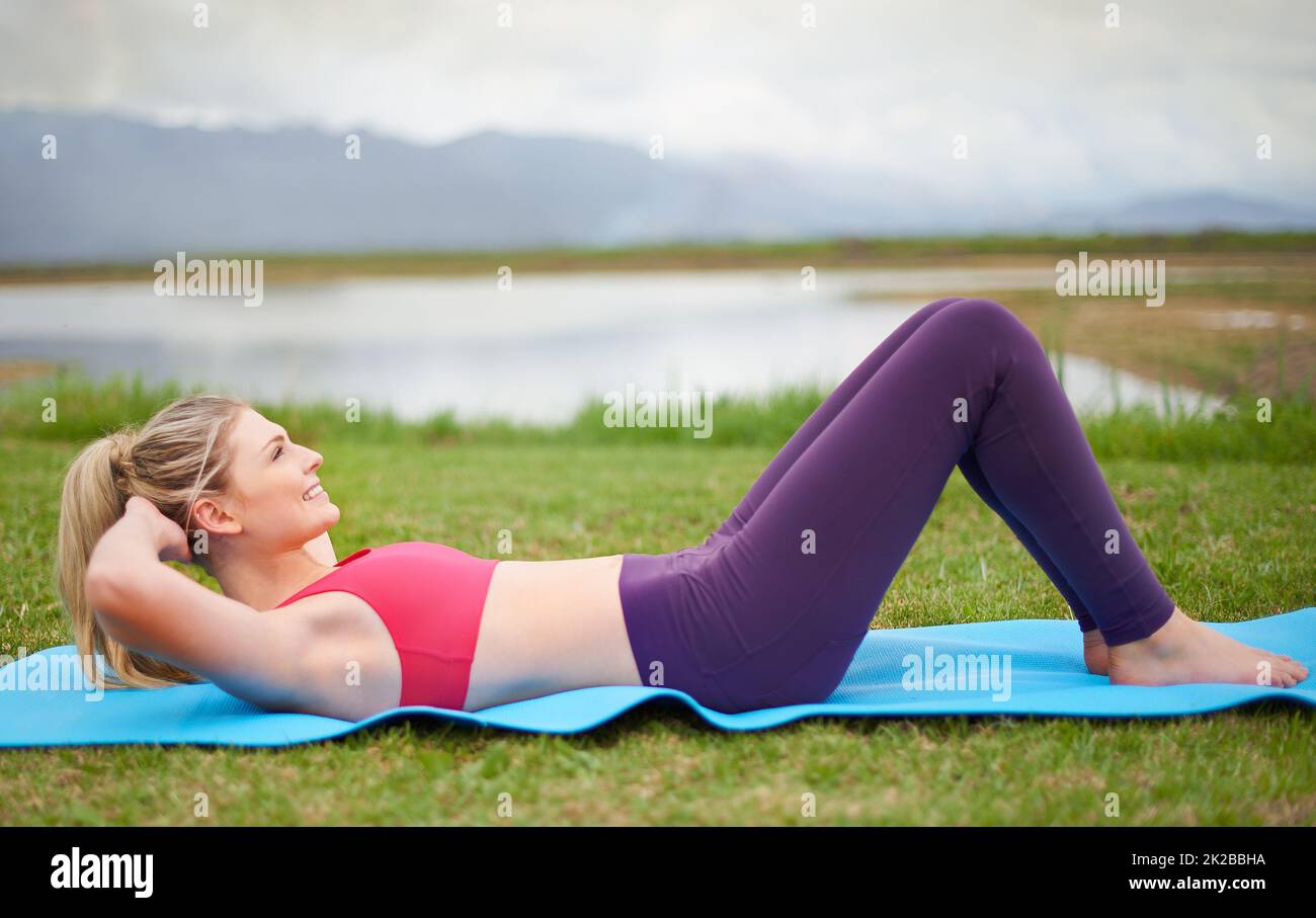 Core muscles woman hi-res stock photography and images - Alamy