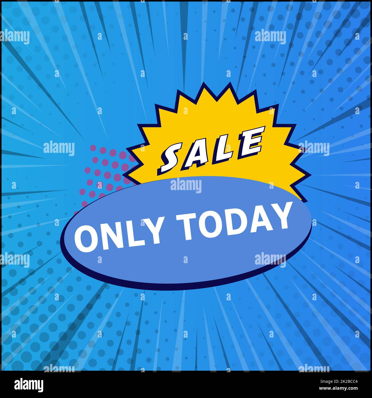 Comic zoom web banner, business card, TODAY SALE template - Vector ...