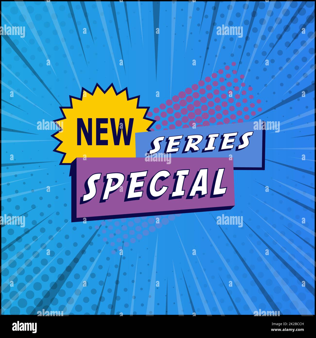 Comic zoom web banner, business card, template NEW SALE - Vector Stock ...