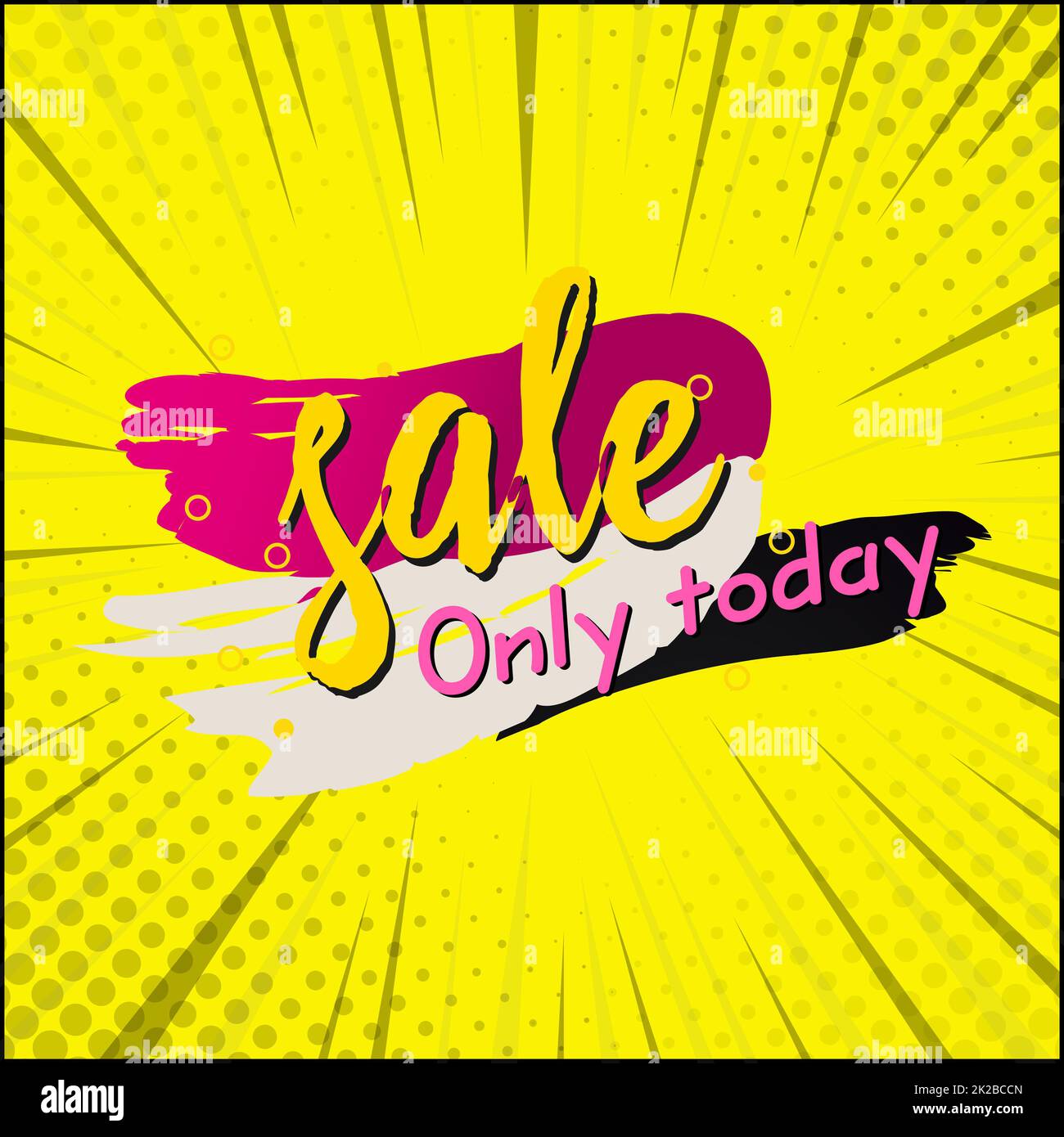 Comic zoom web banner, business card, TODAY SALE template - Vector ...
