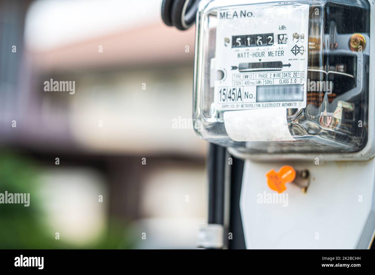 Electric measuring power meter for energy cost at home and office Stock ...