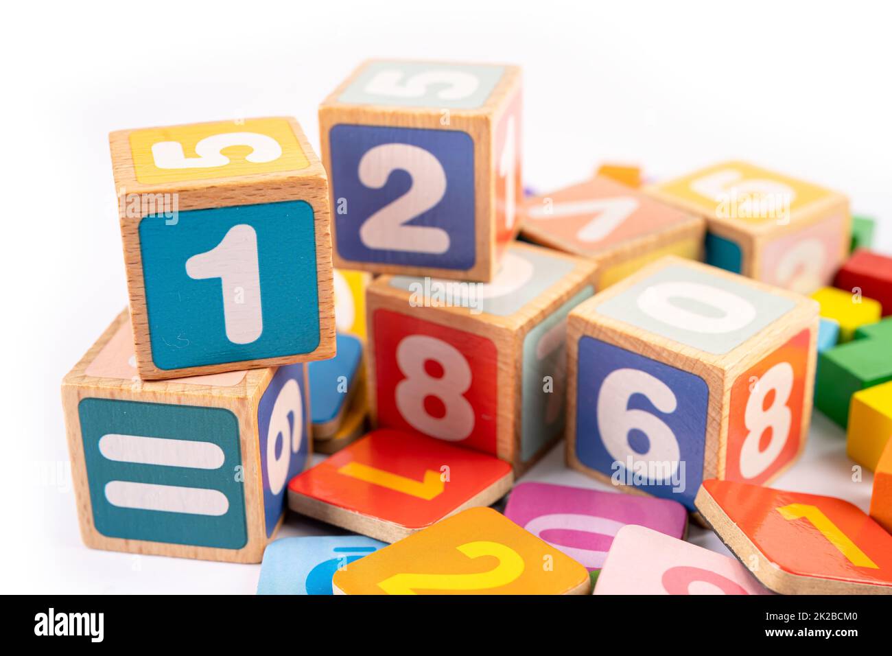 Math number colorful on white background, education study mathematics ...