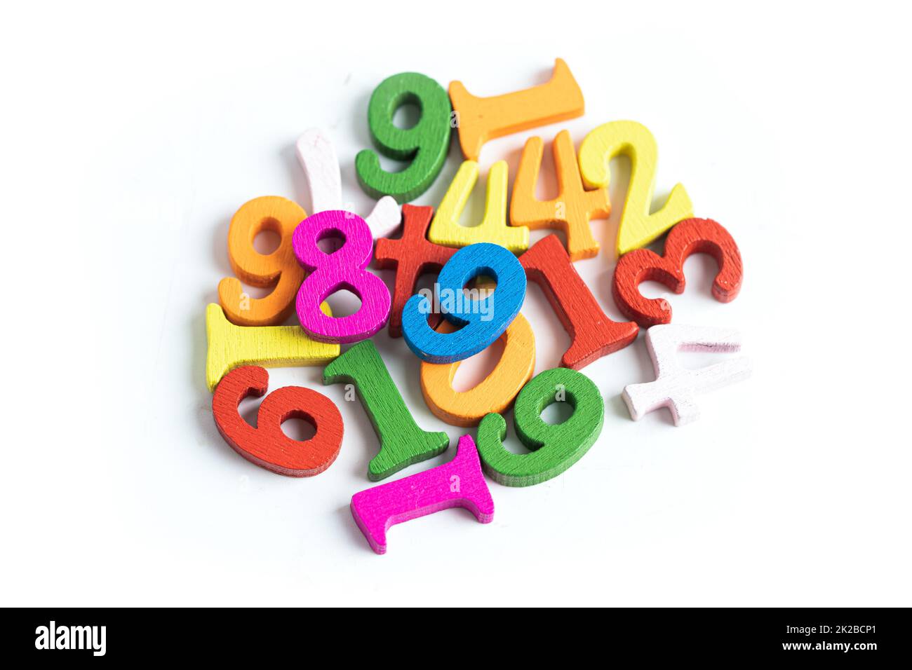 Math number colorful on white background, education study mathematics ...