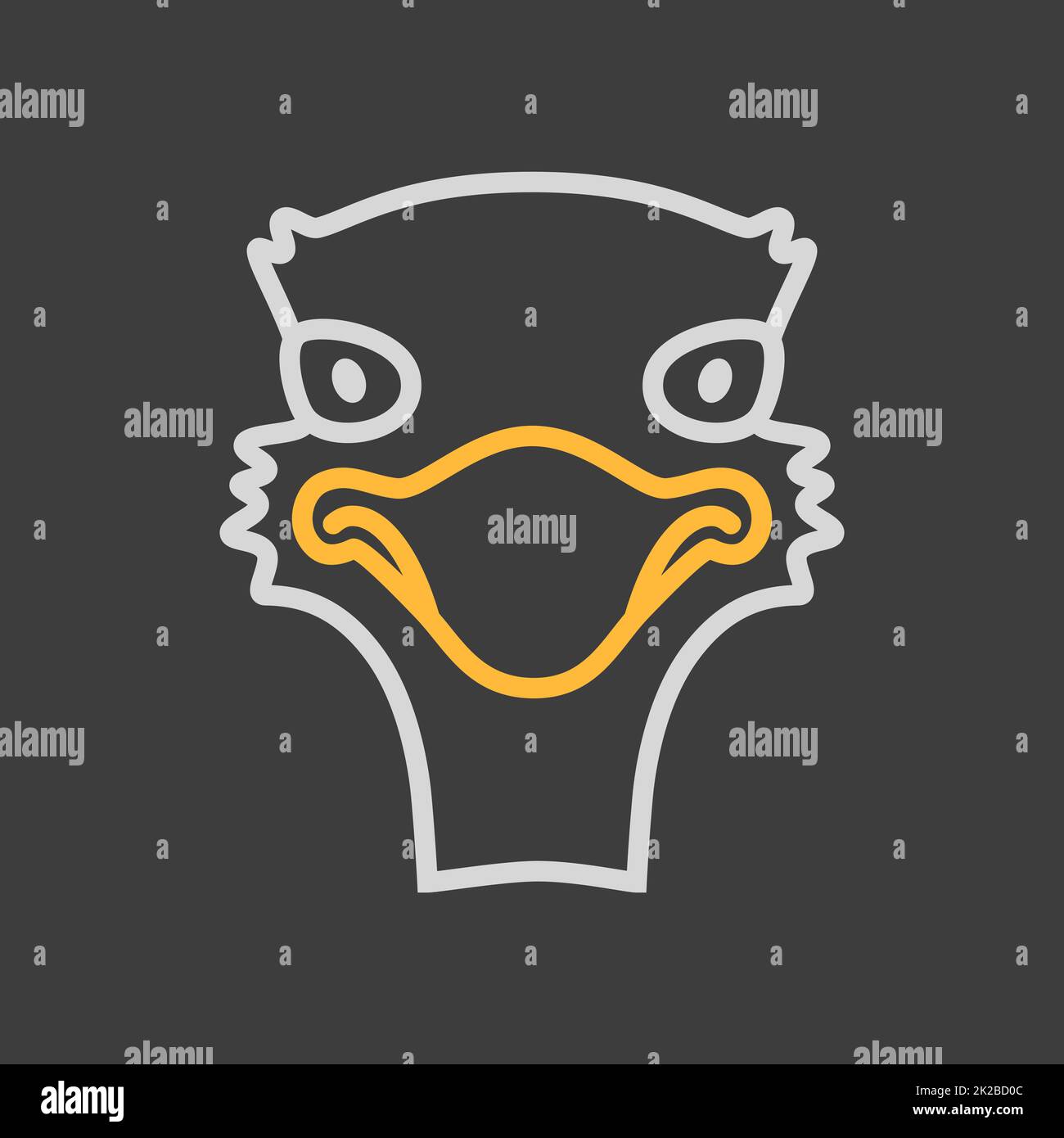 Ostrich icon. Animal head vector Stock Photo - Alamy