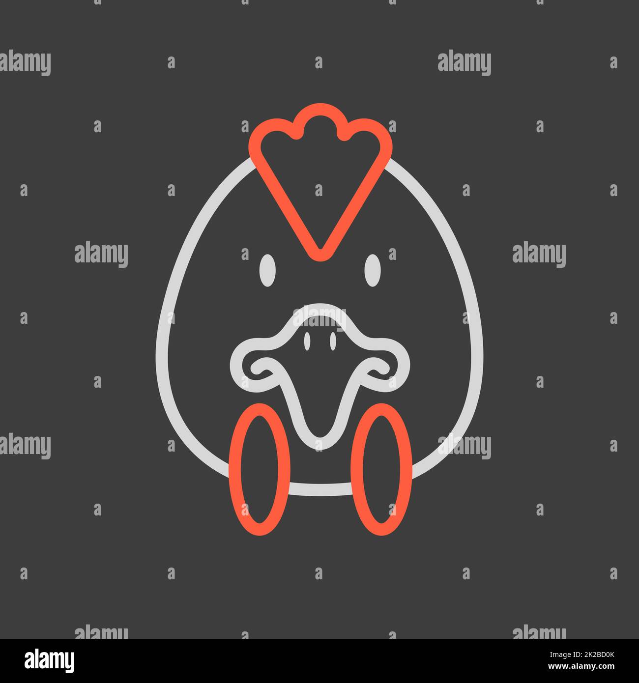 Chicken icon. Animal head vector illustration Stock Photo - Alamy