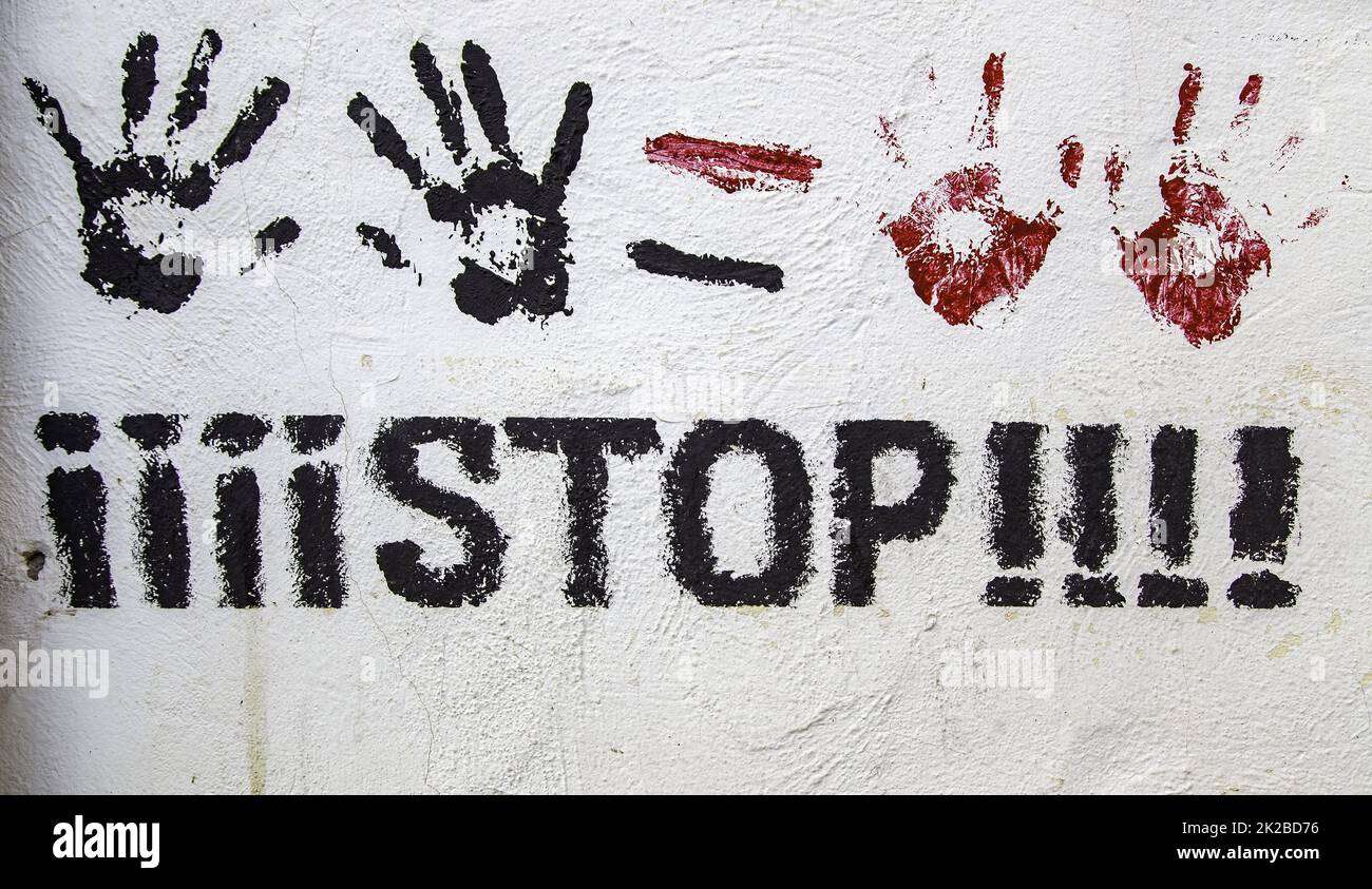 Scary human hand symbol blood hi-res stock photography and images - Alamy