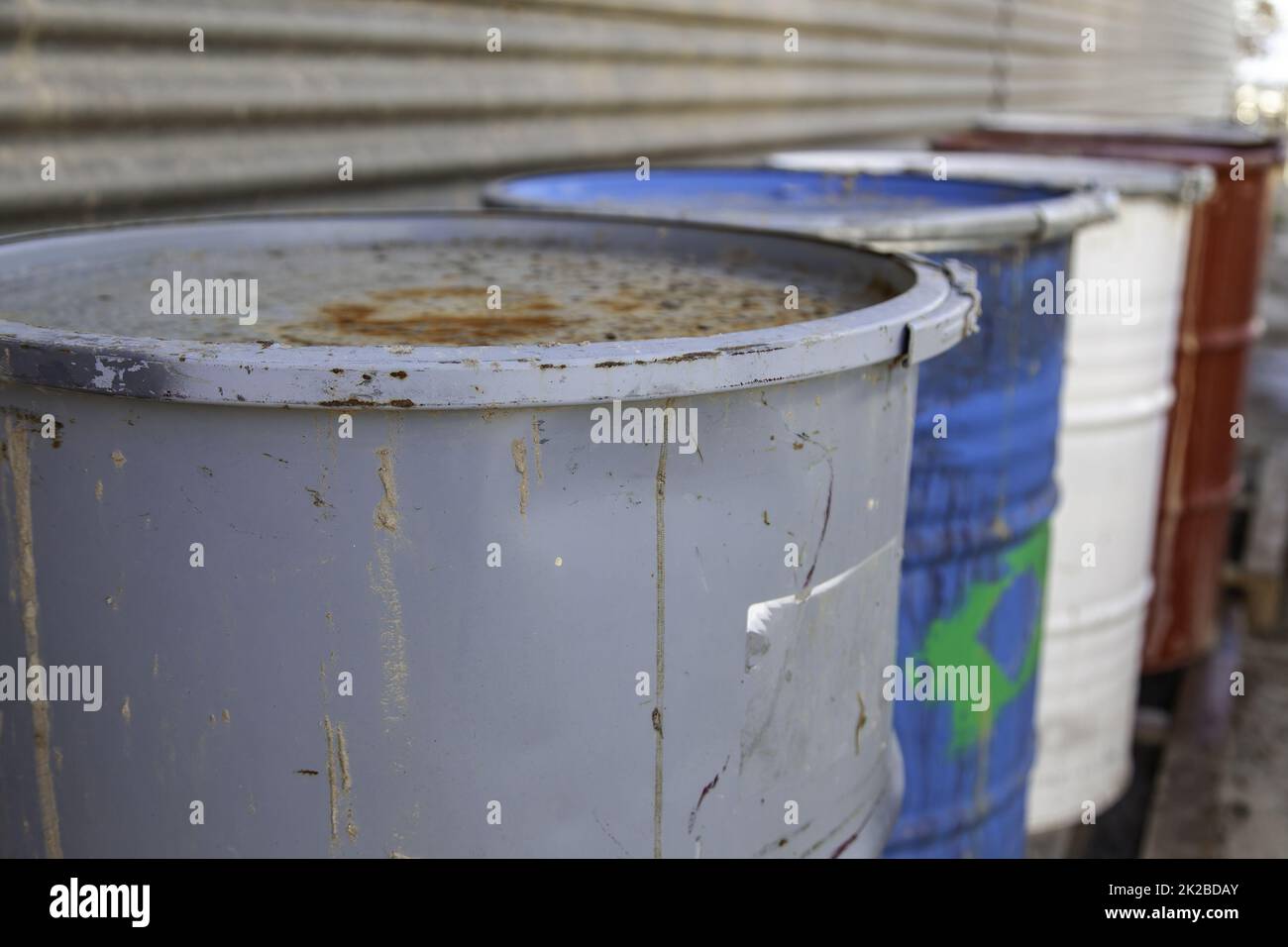 Rusty metal barrel Stock Photo - Alamy