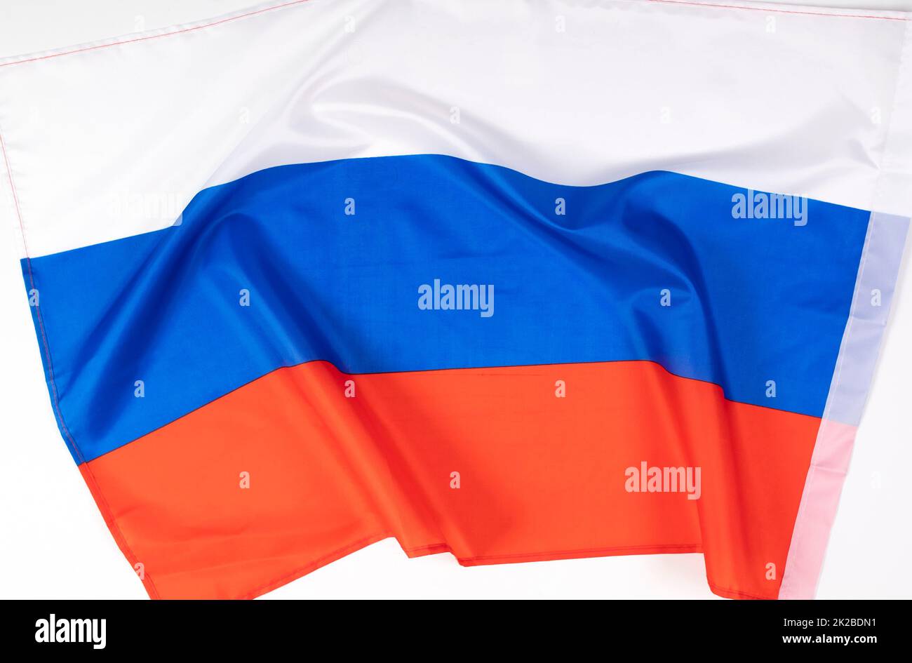 Satin texture of curved flag of Russia Stock Photo - Alamy