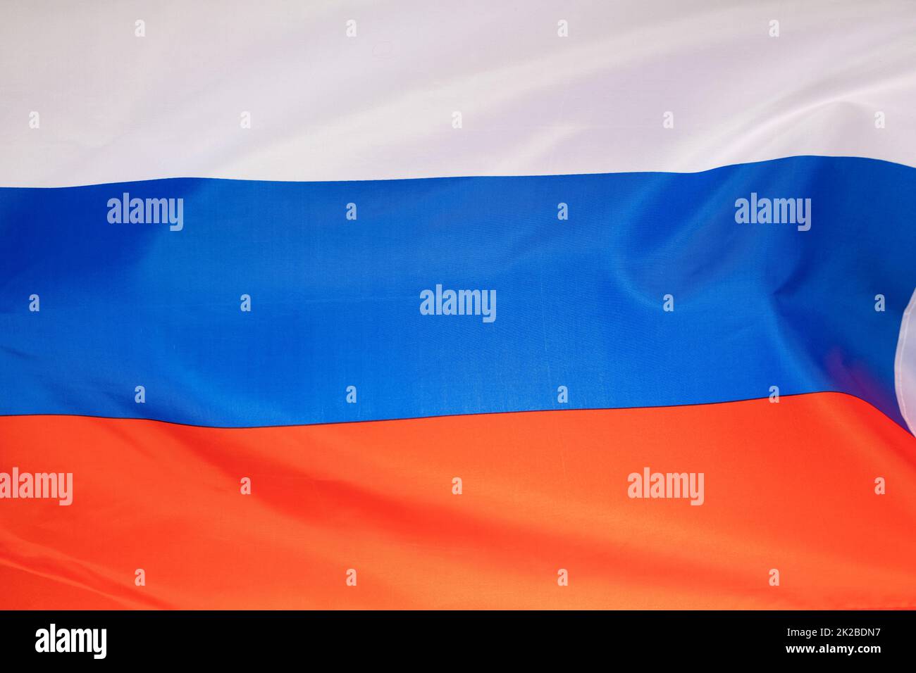 Satin texture of curved flag of Russia Stock Photo - Alamy