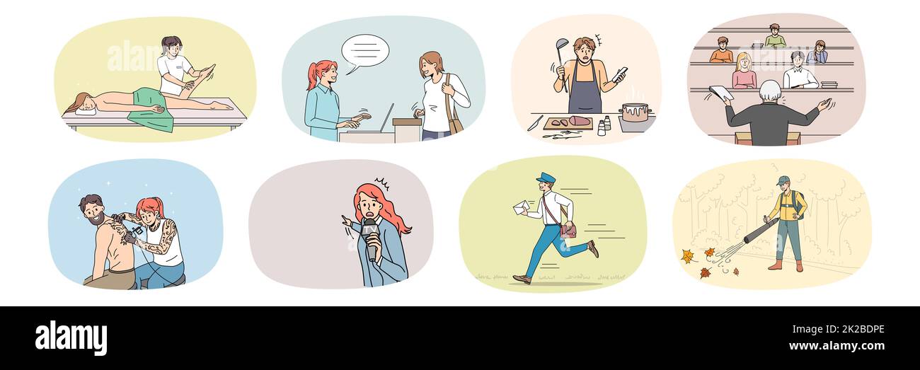 Set of diverse people jobs and occupations Stock Photo - Alamy