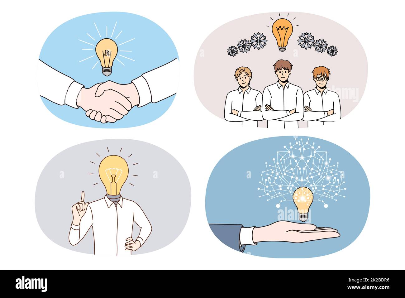 Set of businessmen generate business ideas Stock Photo - Alamy