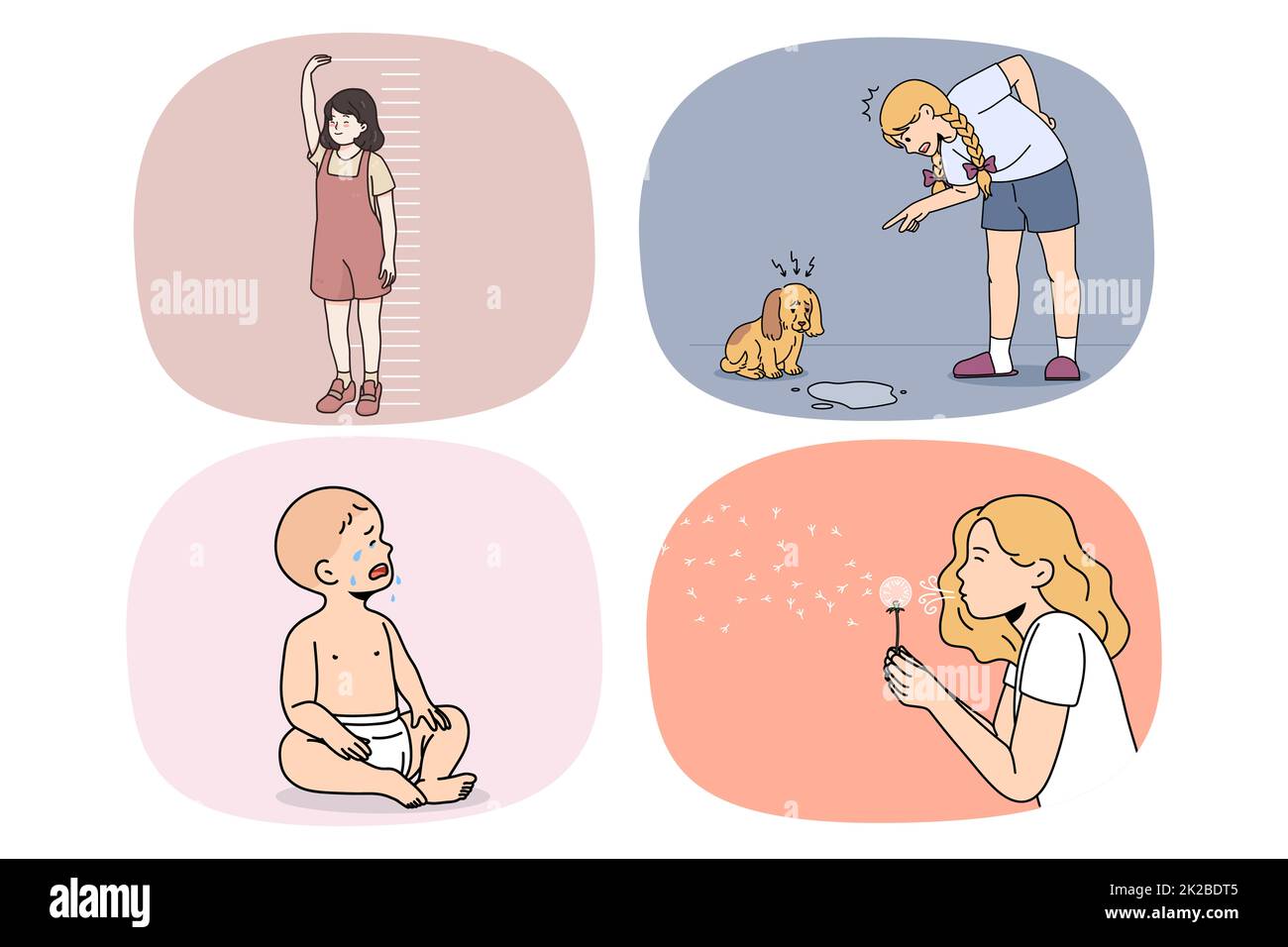 Set of different children play and relax Stock Photo - Alamy