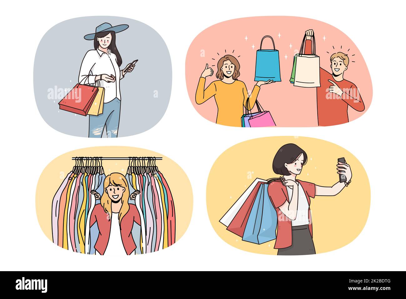 Women in shopping mall Cut Out Stock Images & Pictures - Alamy