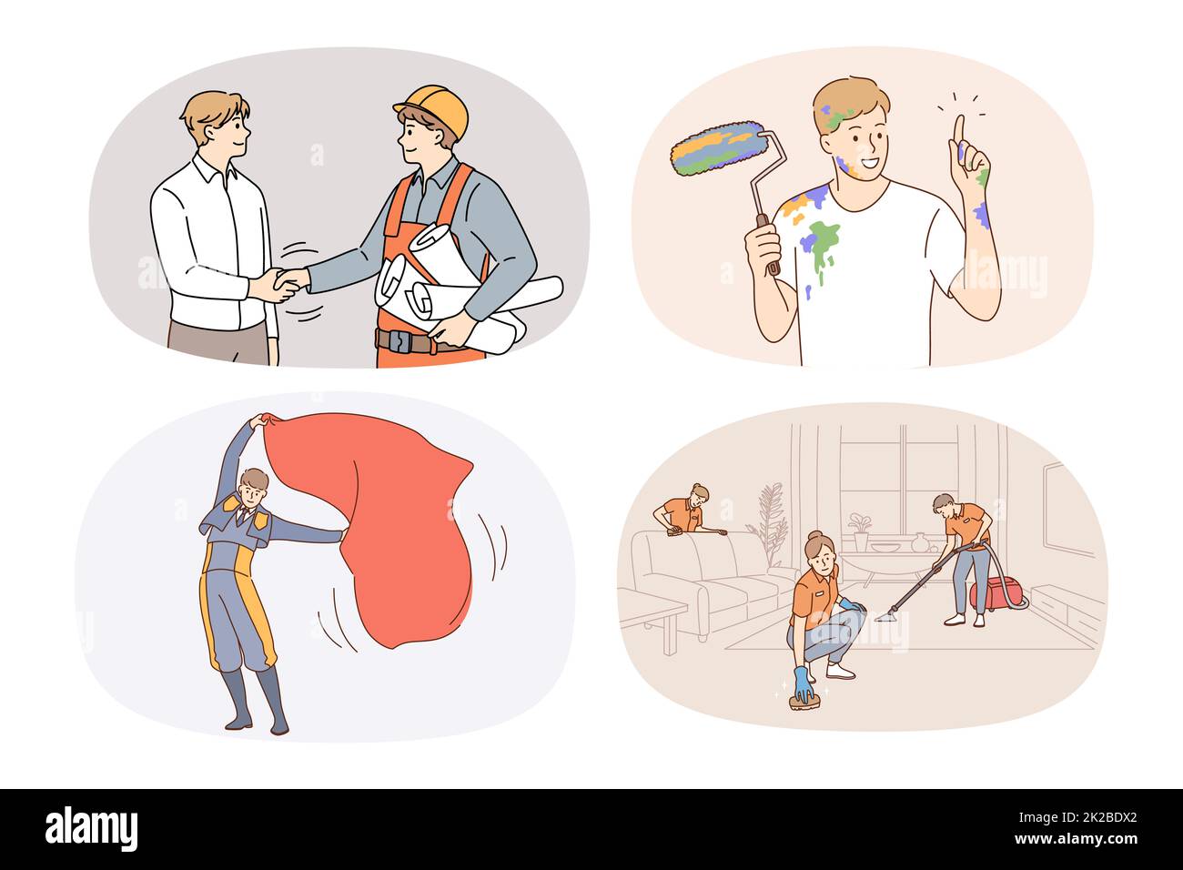 Set vector drawing artists Cut Out Stock Images & Pictures - Alamy