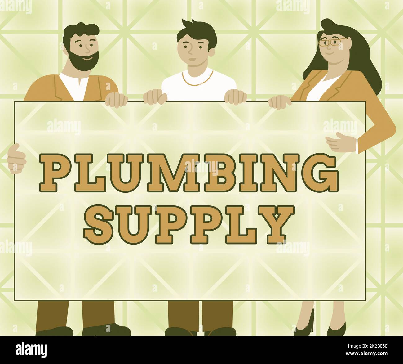 Sign displaying Plumbing Supply, Business concept tubes or pipes ...