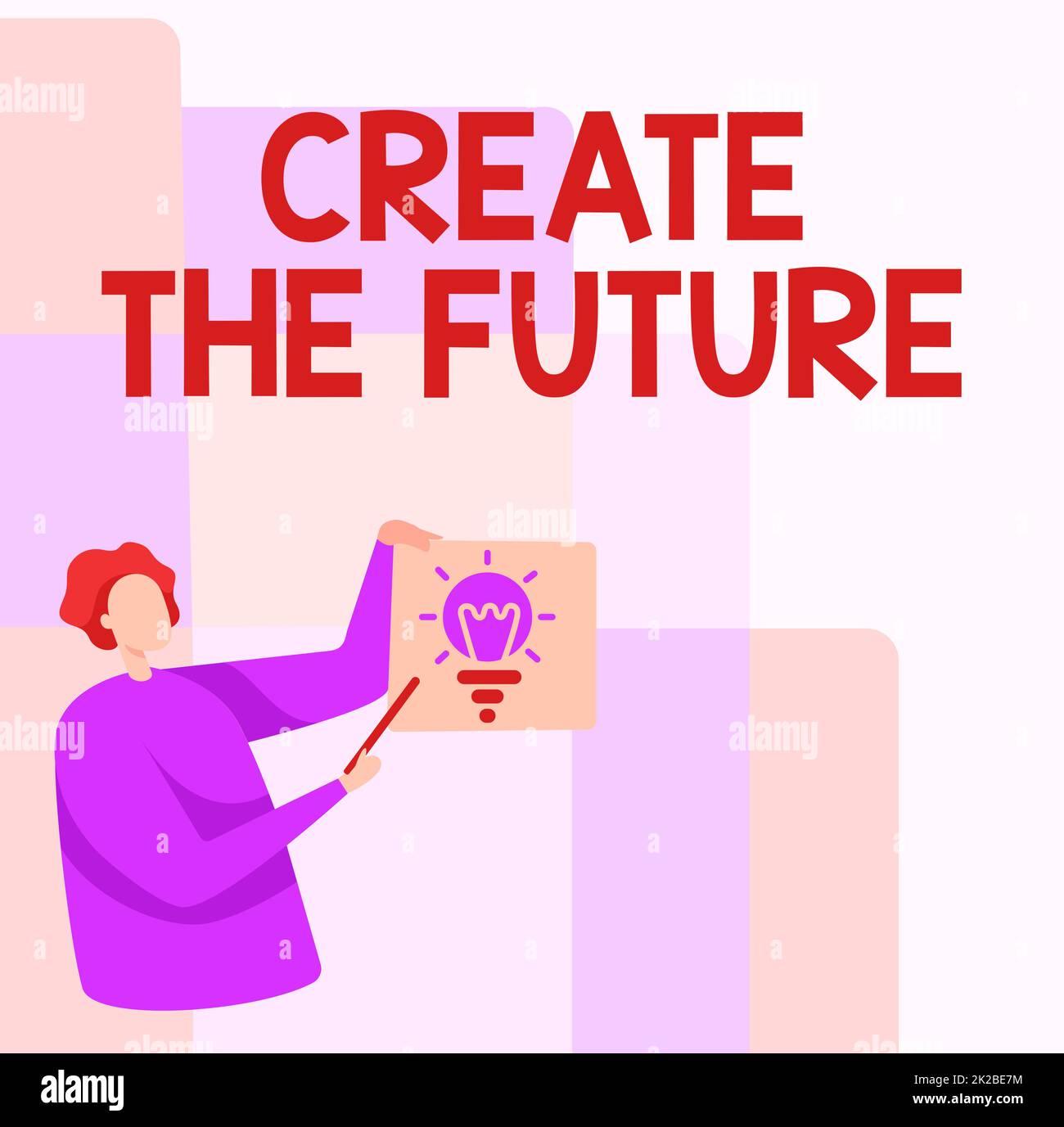 Hand writing sign Create The Future, Business concept make an own way ...