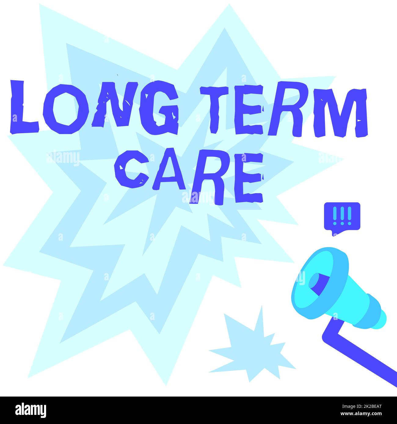 Text caption presenting Long Term Care, Business concept assistance ...