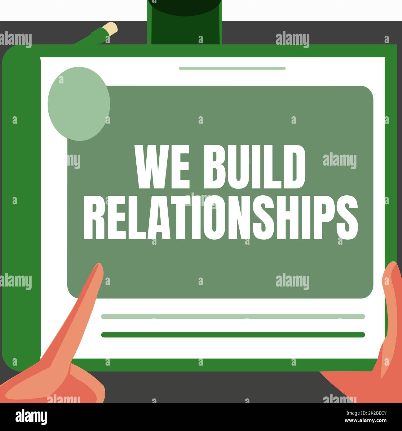 Text showing inspiration We Build Relationships, Business overview ...