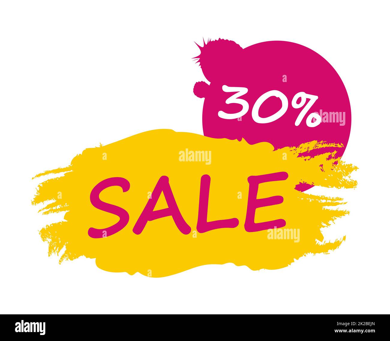 Paint smear web banner, business card, 30 percent OFF template - Vector ...