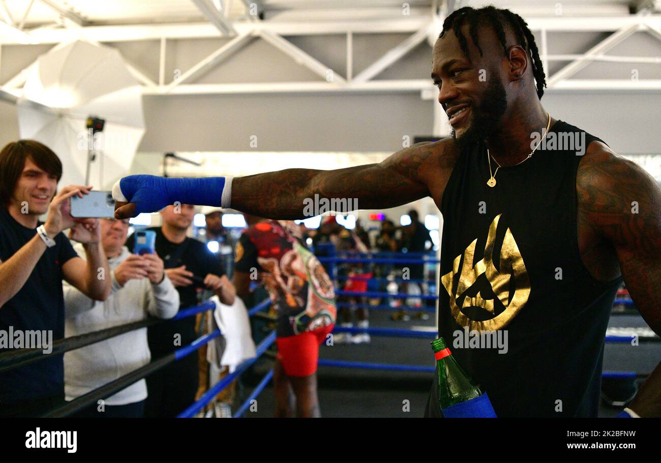 Las Vegas, Nevada, USA. 22nd Sep, 2022. Deontay Wilder media day ...