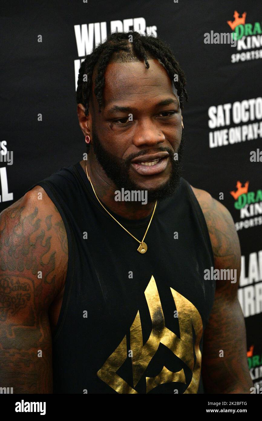 Las Vegas, Nevada, USA. 22nd Sep, 2022. Deontay Wilder media day ...
