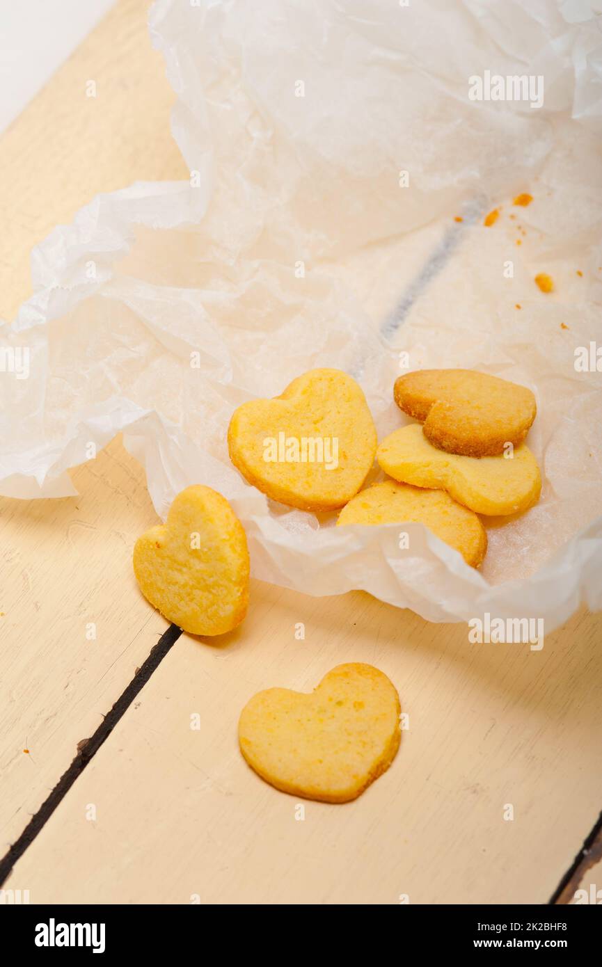 heart shaped shortbread valentine cookies Stock Photo - Alamy