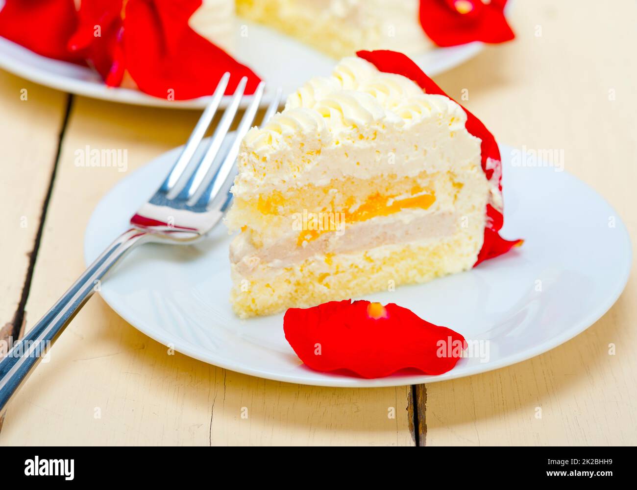 whipped cream mango cake Stock Photo - Alamy