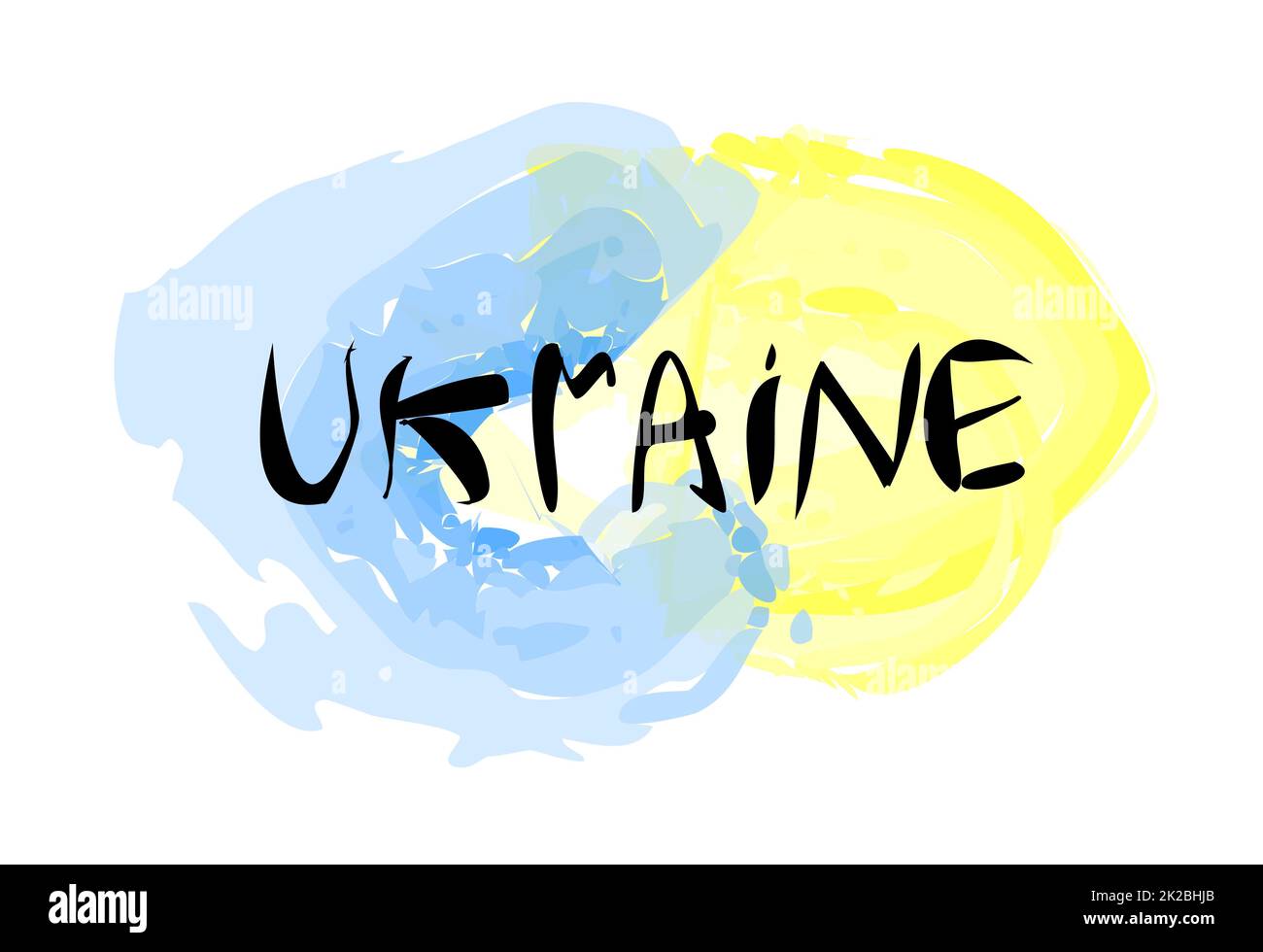 The inscription in the national colors of Ukraine. Vector illustration ...