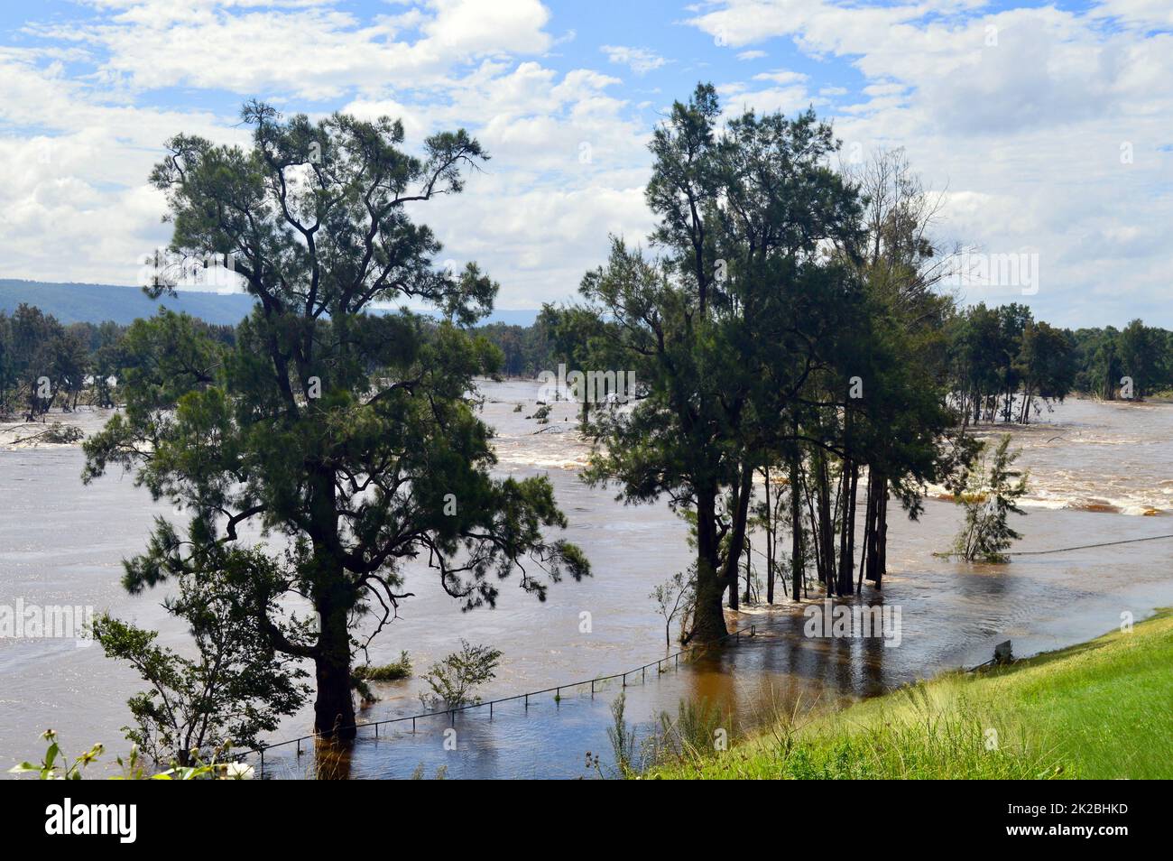 The Nepean River in flood at Penrith in western Sydney, Australia Stock ...