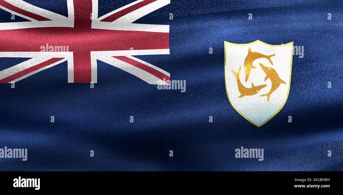 Anguilla flag - realistic waving fabric flag Stock Photo - Alamy