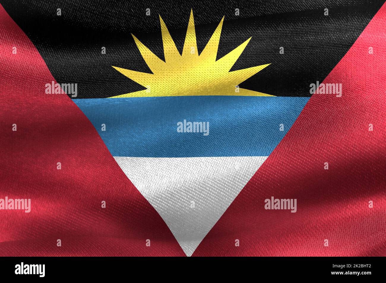 Antigua and Barbuda flag - realistic waving fabric flag Stock Photo - Alamy