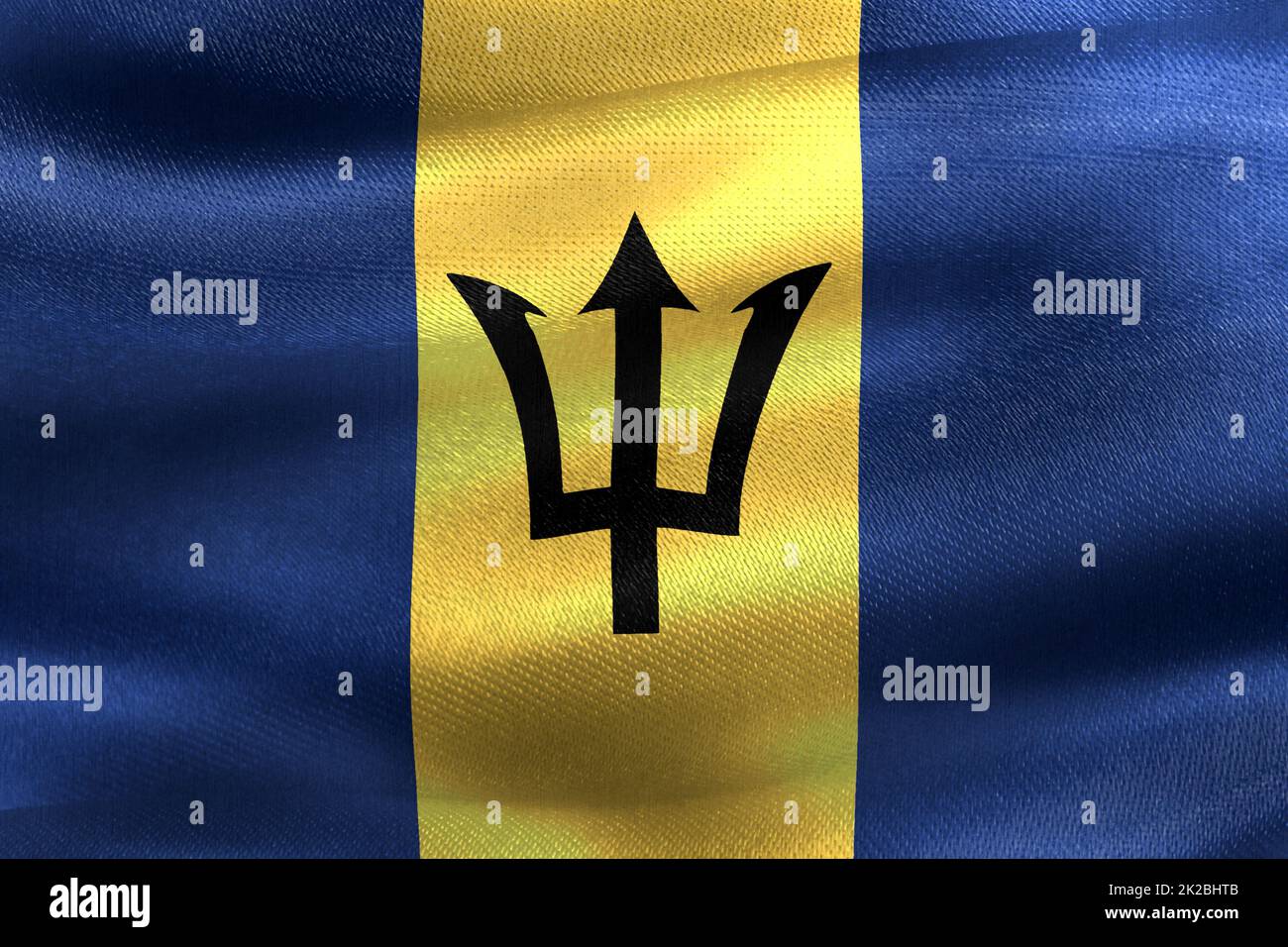 Barbados flag - realistic waving fabric flag Stock Photo - Alamy