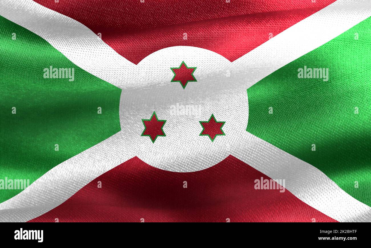 Burundi flag - realistic waving fabric flag Stock Photo - Alamy