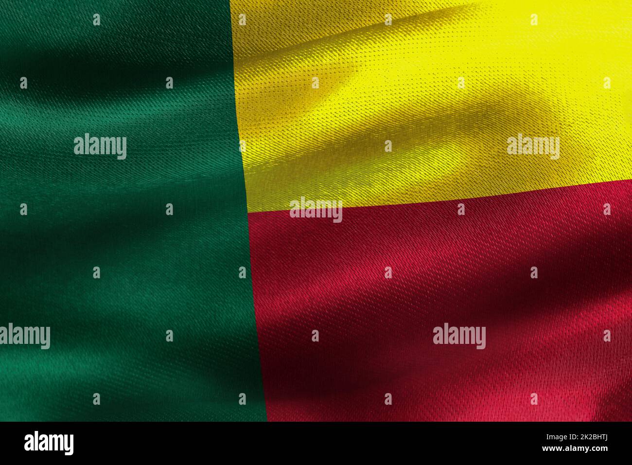 Benin flag - realistic waving fabric flag Stock Photo - Alamy