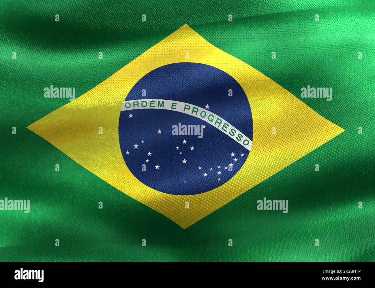 Brazil flag - realistic waving fabric flag Stock Photo - Alamy