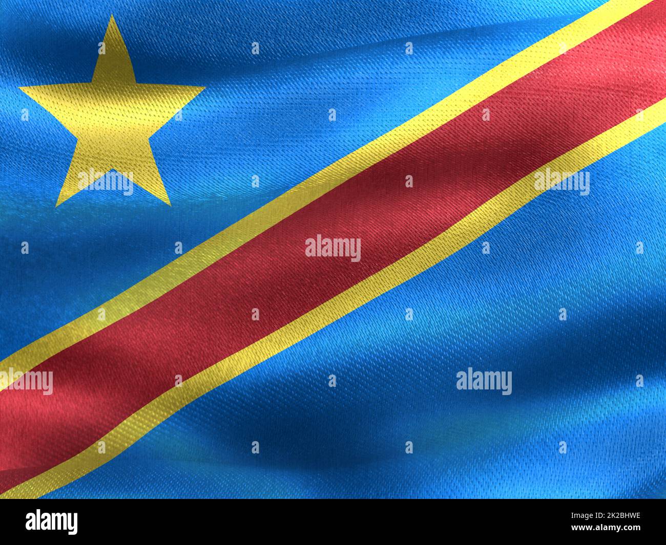 Democratic Republic of the Congo flag - realistic waving fabric flag ...