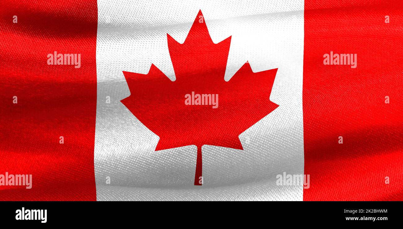 Canada flag - realistic waving fabric flag Stock Photo - Alamy