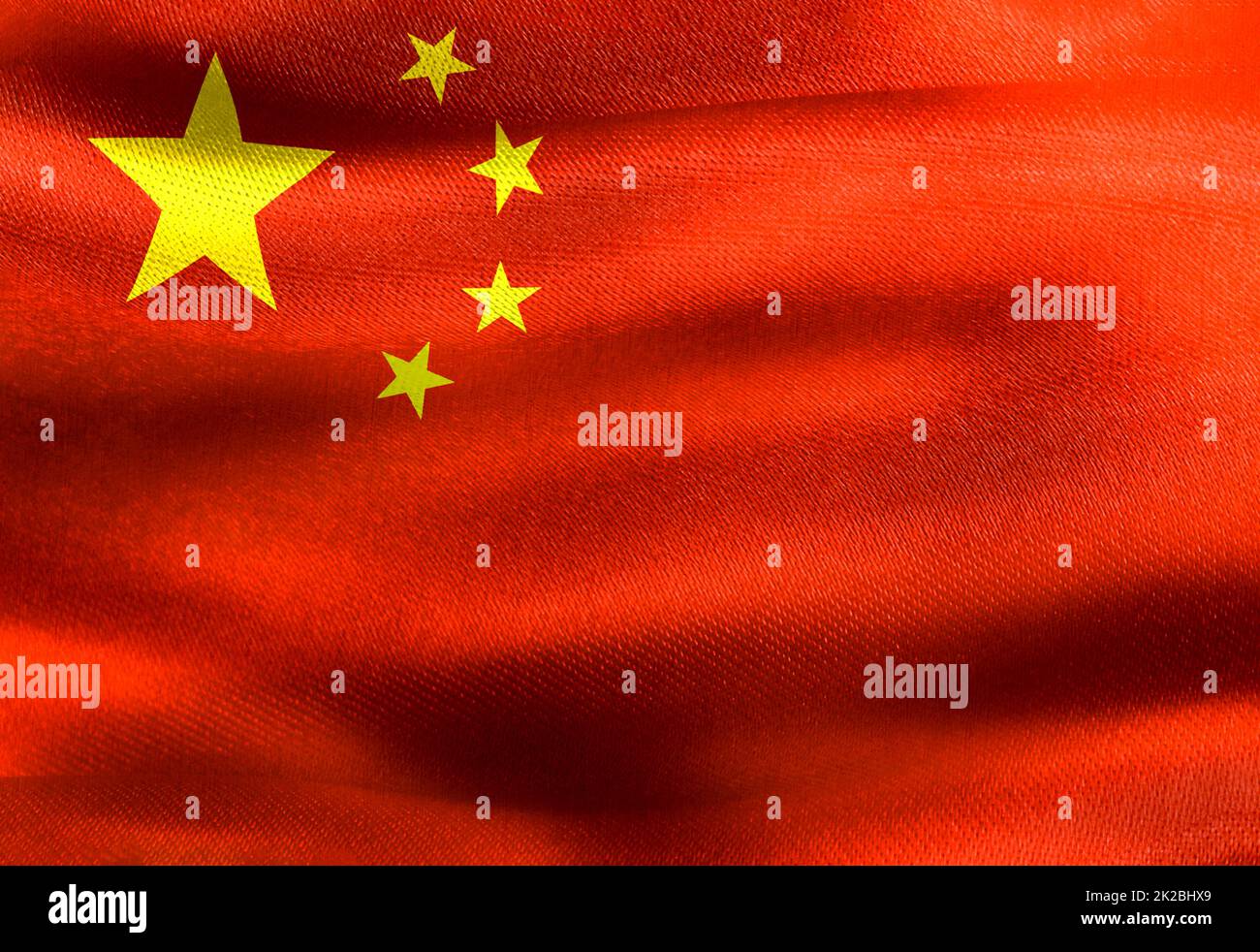 China flag - realistic waving fabric flag Stock Photo - Alamy