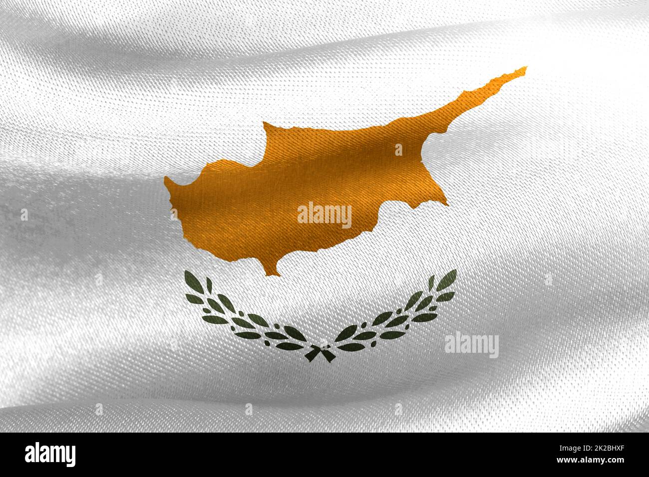 Cyprus flag - realistic waving fabric flag Stock Photo - Alamy