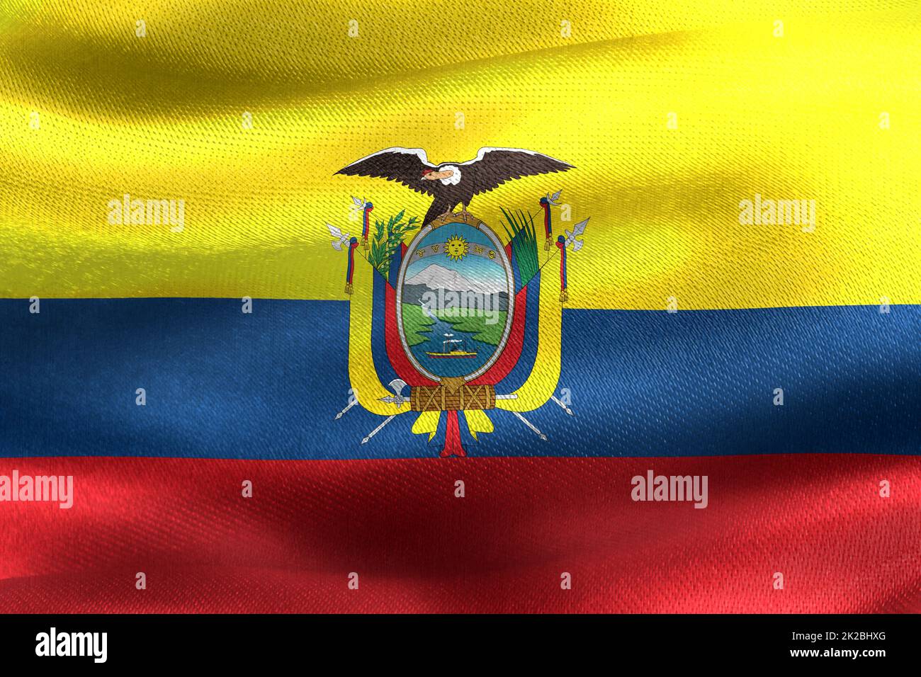 Ecuador flag - realistic waving fabric flag Stock Photo - Alamy