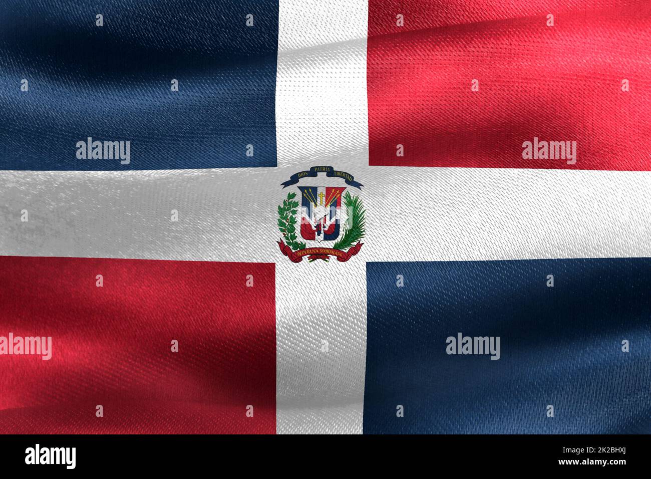 Dominican Republic flag - realistic waving fabric flag Stock Photo - Alamy