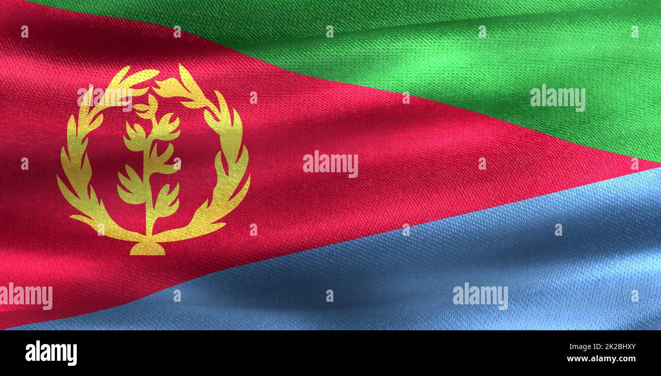 Eritrea flag - realistic waving fabric flag Stock Photo - Alamy