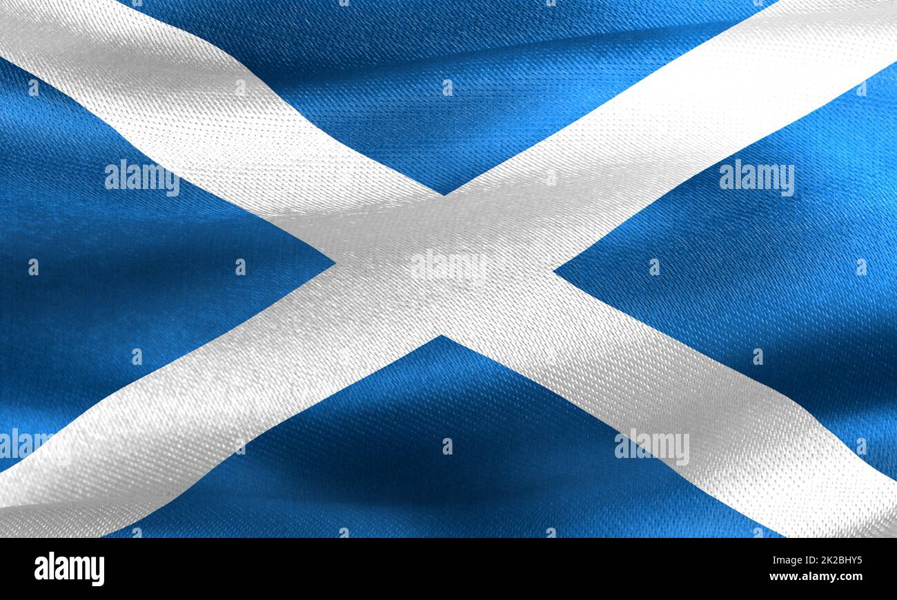Scotland flag - realistic waving fabric flag Stock Photo - Alamy